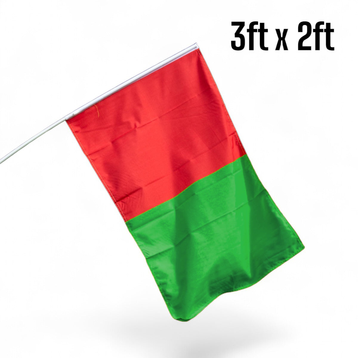 RED GREEN HALF/HALF FLAG 3ft x 2ft – PREMIER SPORTS